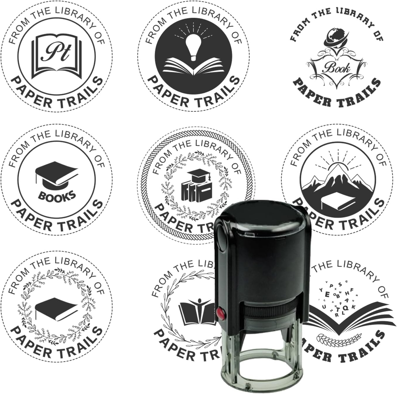 Amazon.com : Round Book Stamp -Dragon Totem - 9 Designs Book Custom ...