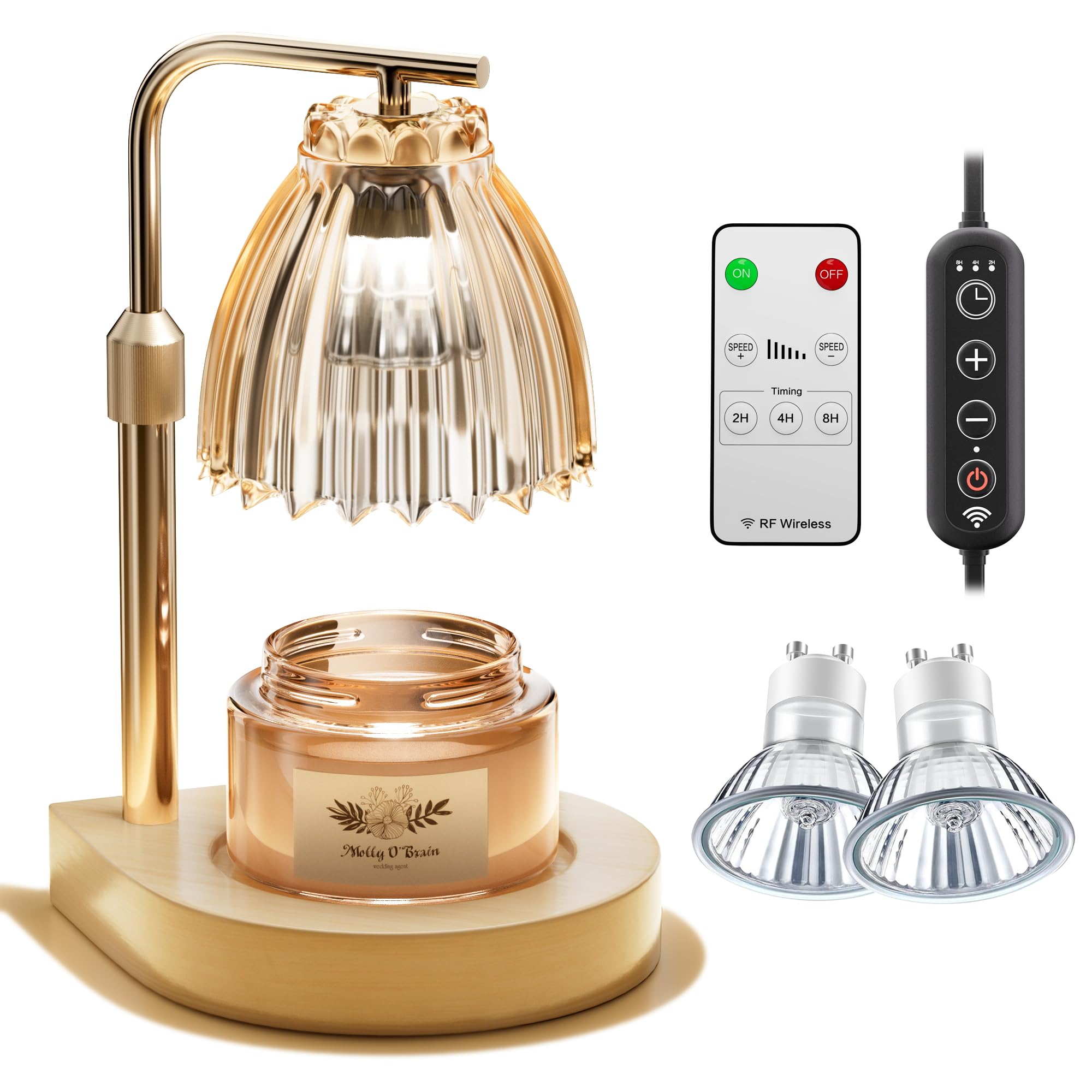 Candle Warmer Lamp, Dimmable Candle Lamp Warmer with Timer, Melting ...