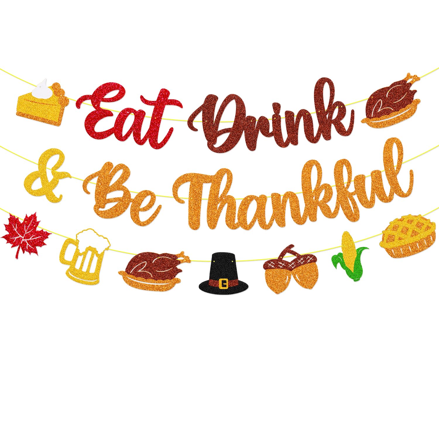 Amazon.com: Thanksgiving Party Decoration Eat and Be Thankful Banner ...
