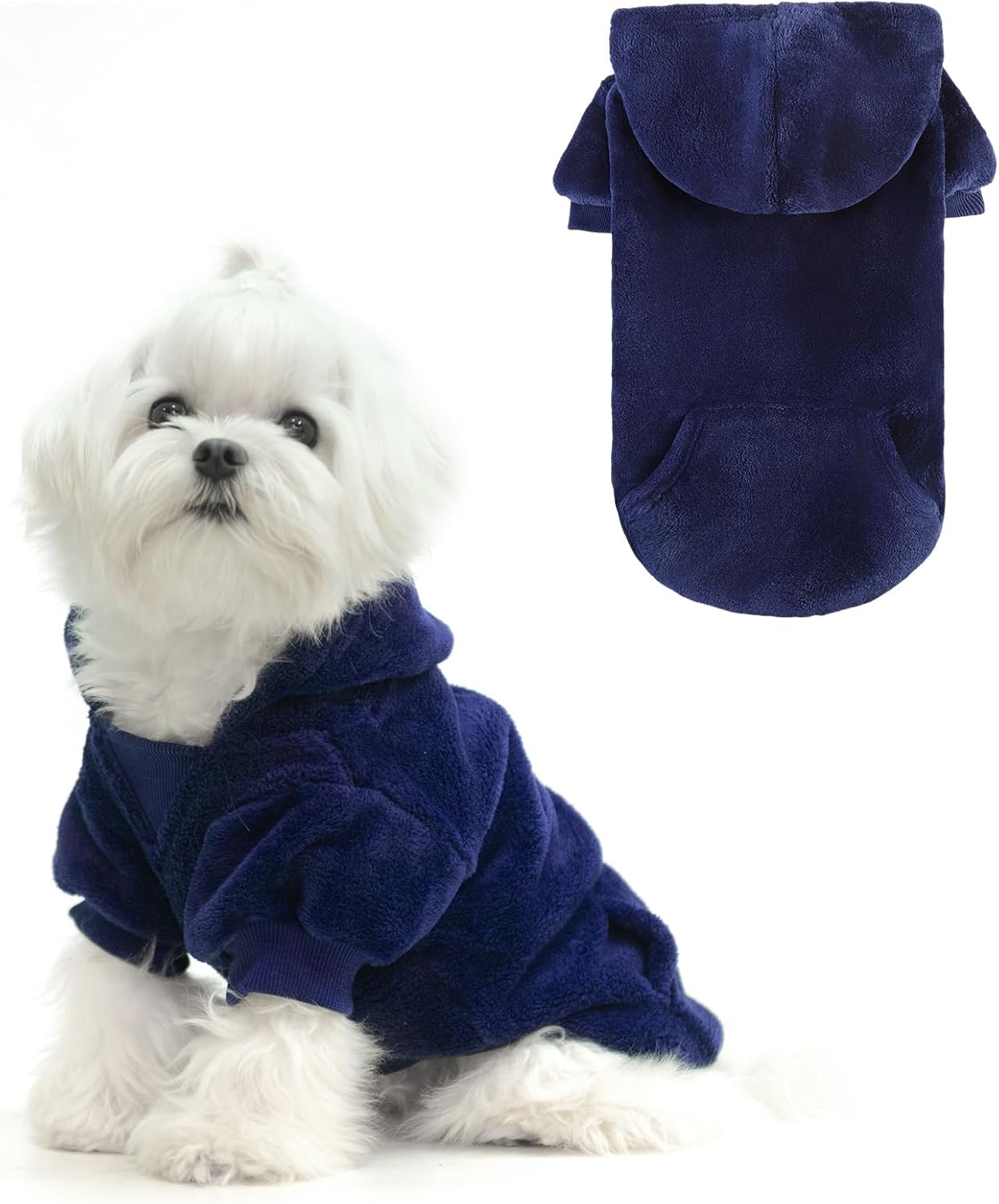 Amazon.com : EXPAWLORER Flannel Soft Basic Dog Hoodie - Warm Dog ...