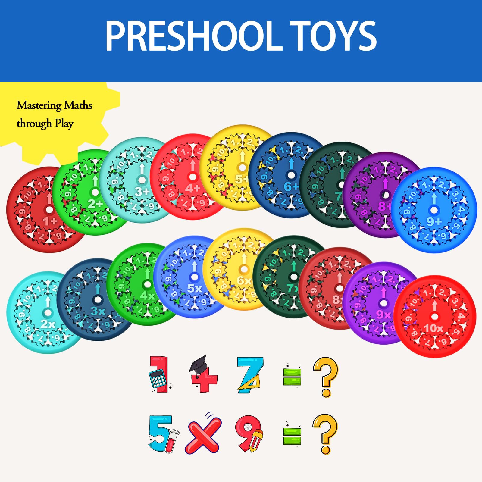 Snapklik.com : Math Fidget Spinners - 3D Printed, Educational Math Fact ...