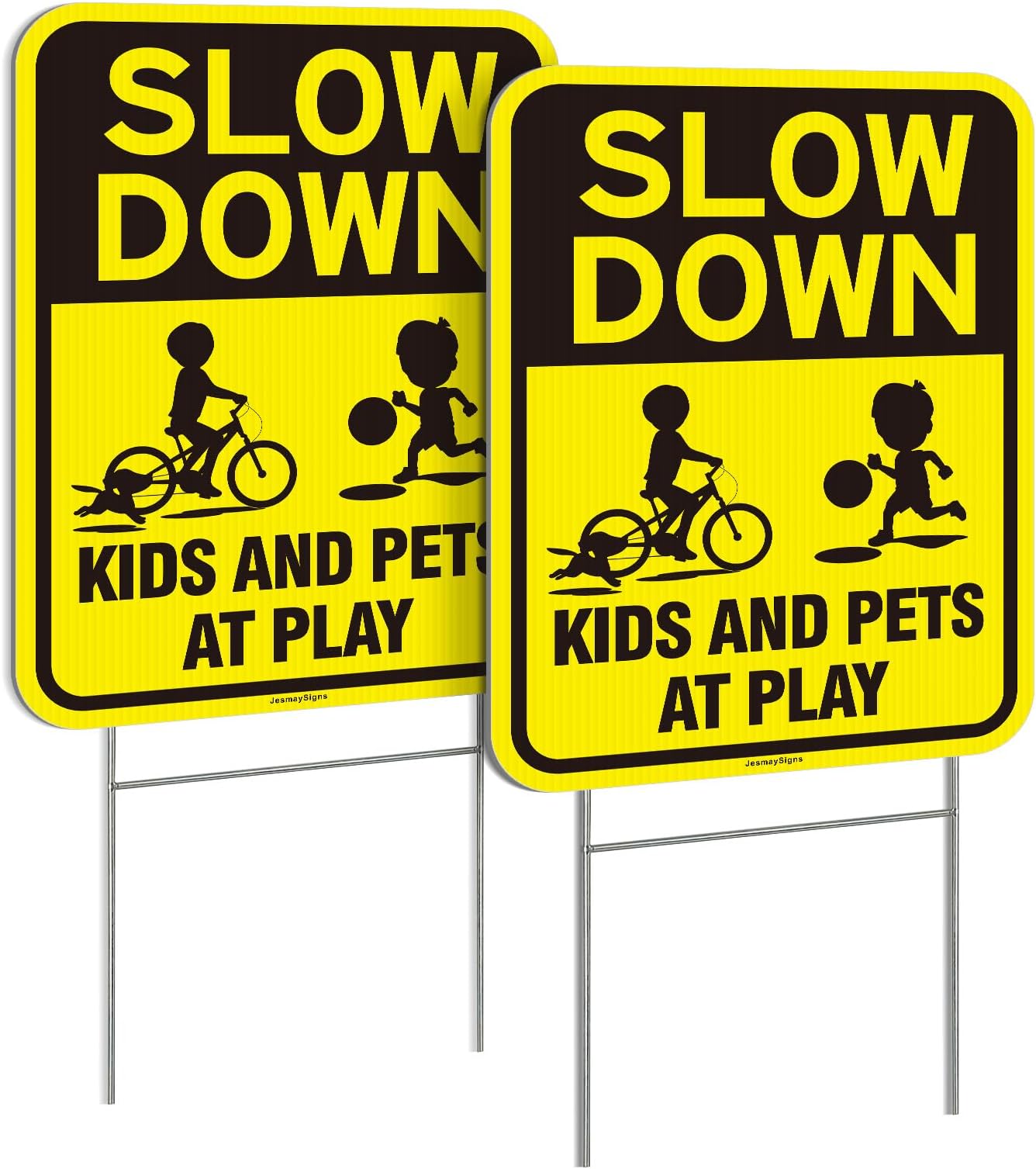 Amazon.com : 6 Pcs Reflective Kids and Pets at Play Safety Signs with ...