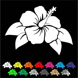 Amazon.com - Hawaiian Hibiscus Decal Sticker - Flower, Car, Window ...