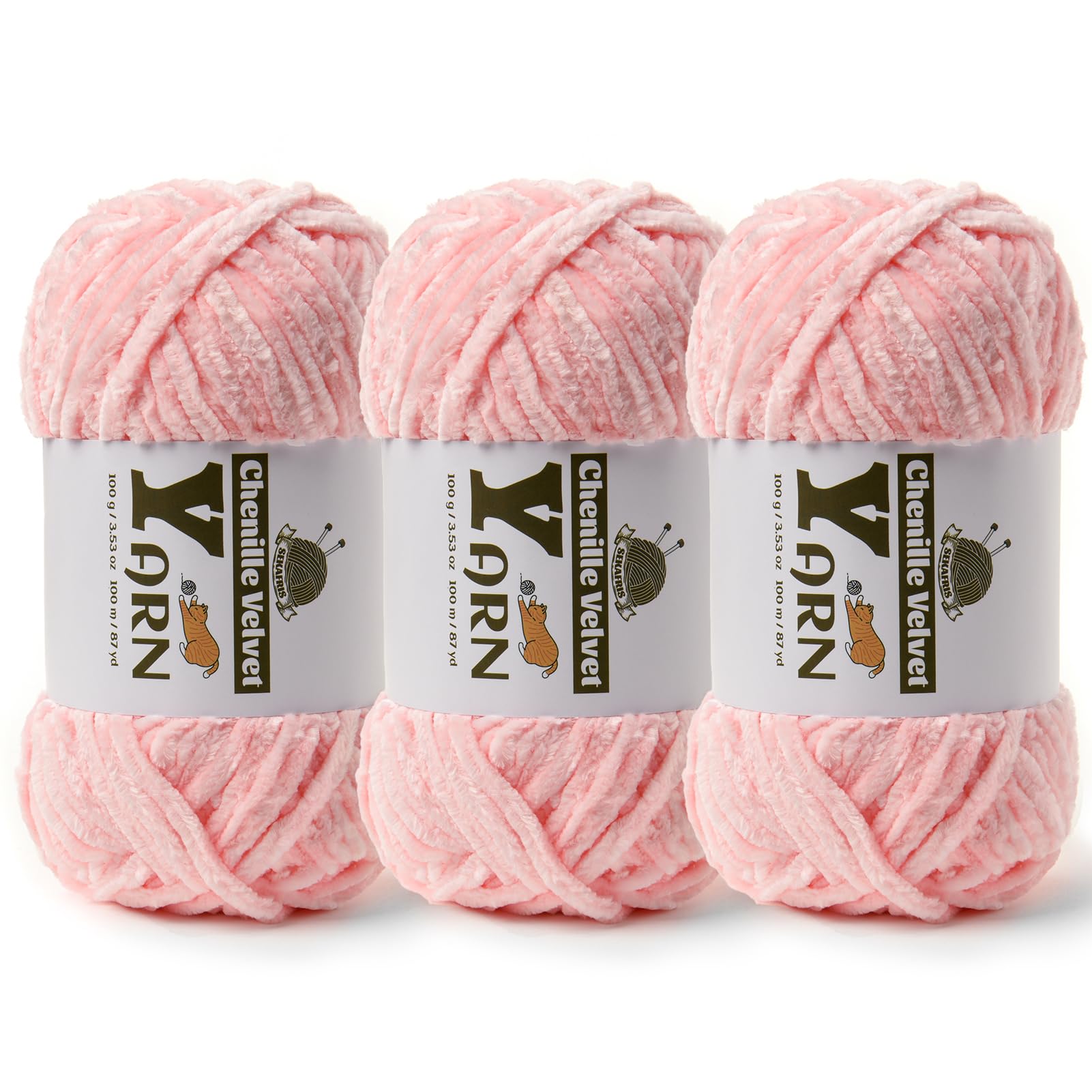 Snapklik.com : 3 Pack Plush Chenille Chunky Yarn - Fluffy Velvet Yarn ...
