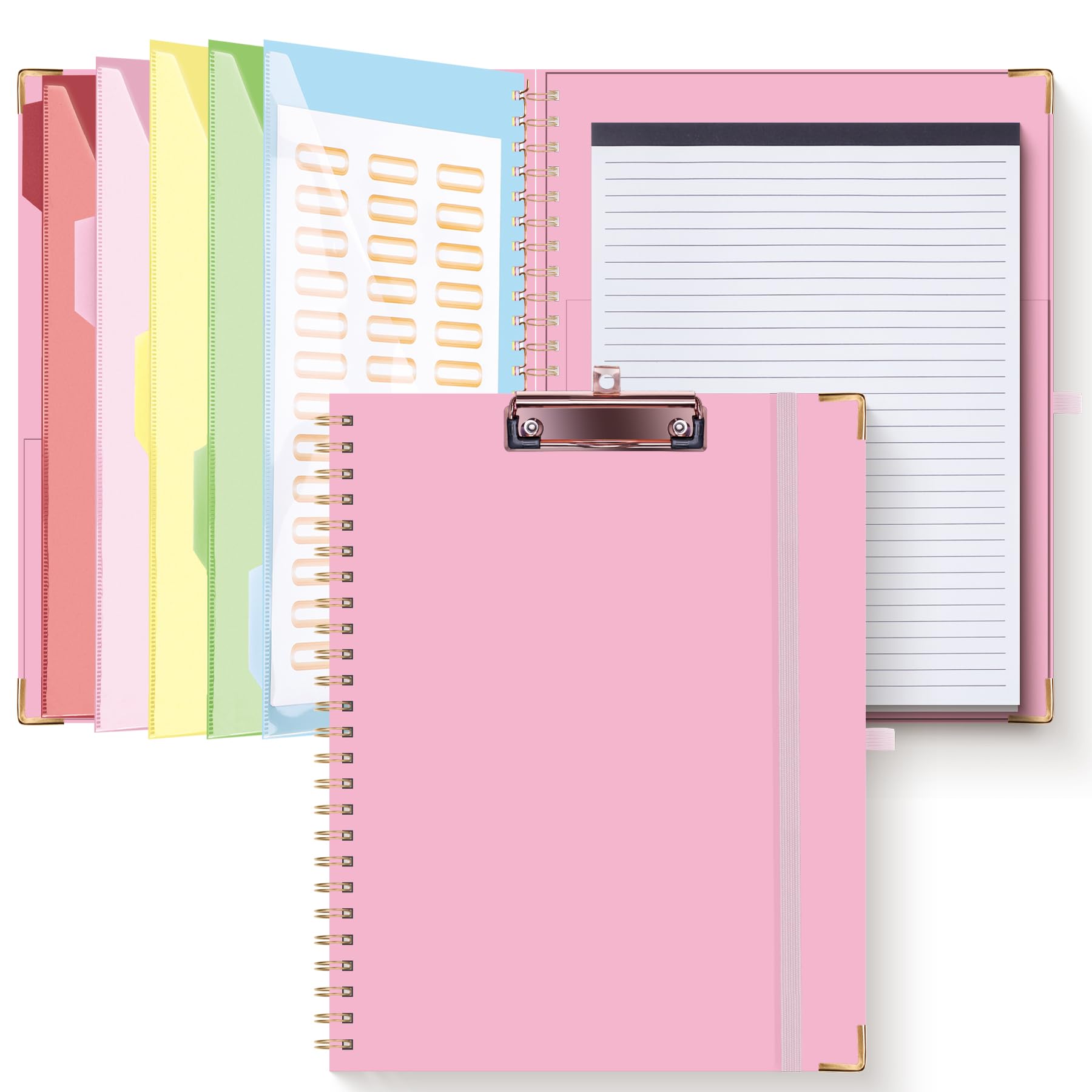 Amazon.com : HAUTOCO Clipboard Folio with Refillable Notepad for Letter ...