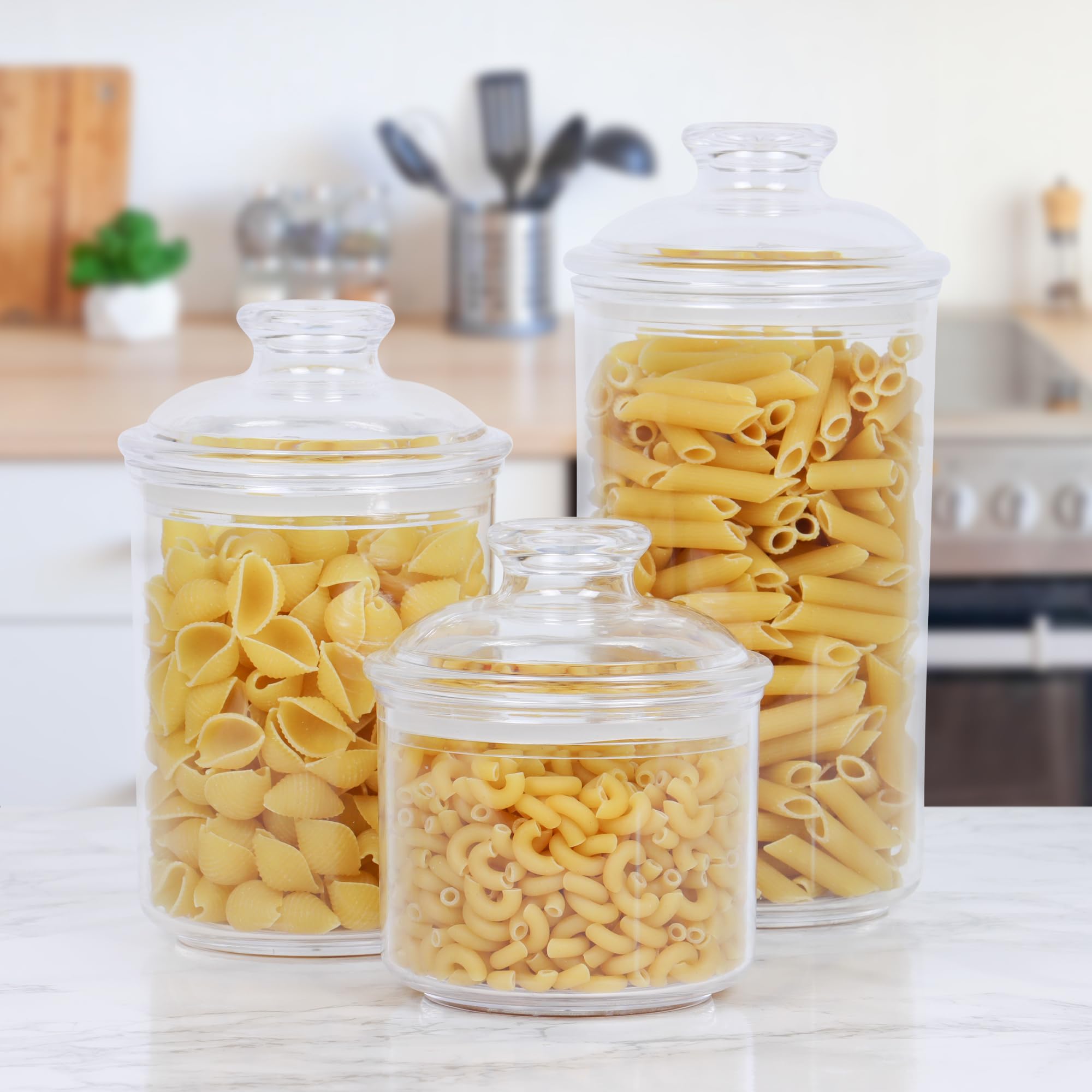 Sugar Jar YUEJUM 100 FL Oz Unbreakable Apothecary Jars With Airtight ...