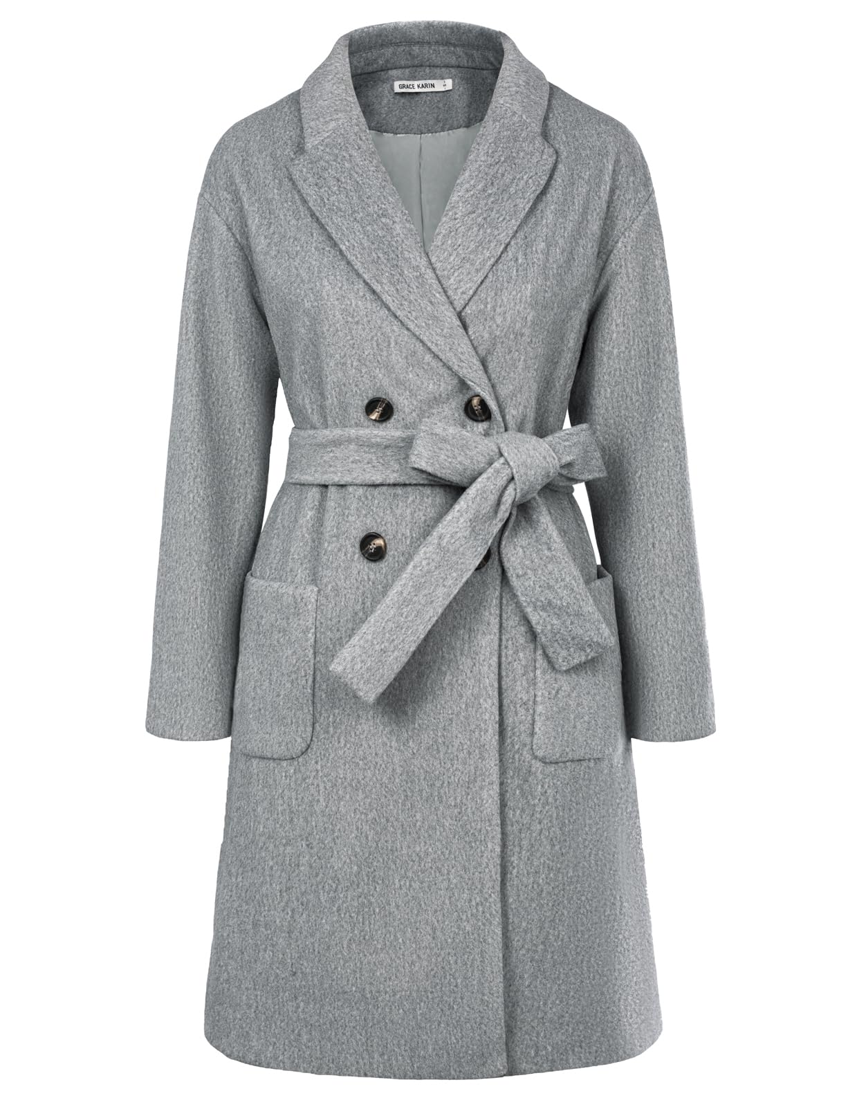 GRACE KARIN Winter Coats For Women Double Breasted Pea Coats Mid Long ...