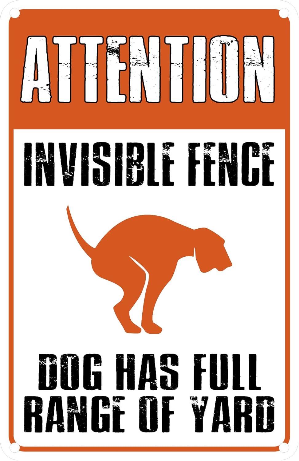 Amazon.com : Attention Invisible Fence Dogs Sign - Dog Has Full Range ...