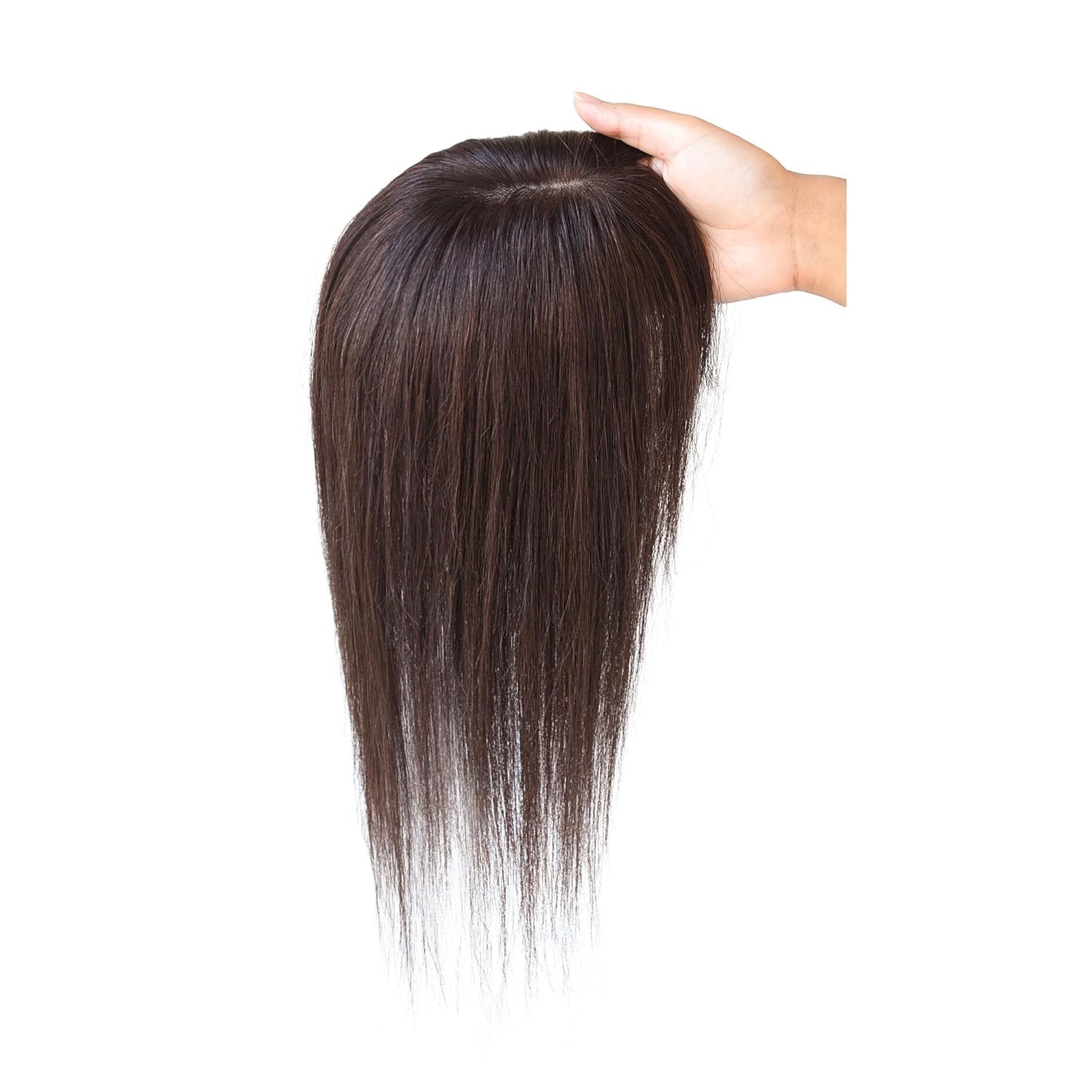 Amazon.com : viviaBella Hair Topper with Bangs Clip in Human Hair Toppers Seamless Hairpiece ...