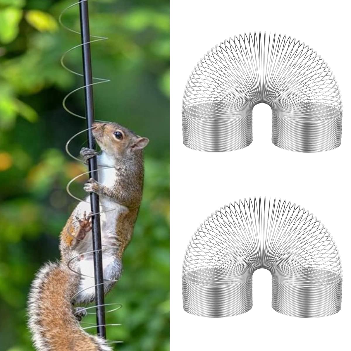 Amazon.com : 2Pcs Squirrel Proof Spring Device, Metal Squirrel Baffle ...