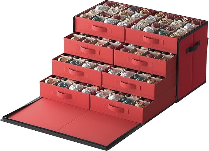 Amazon.com: SONGMICS Large Christmas Ornament Storage Box, with Side ...