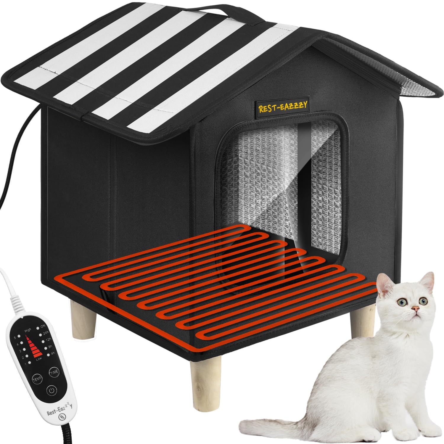 Snapklik.com : Rest-Eazzzy Cat House, Outdoor Cat Bed, Weatherproof Cat ...