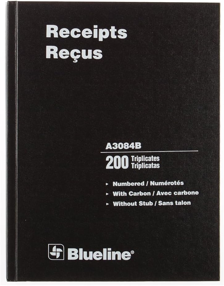Blueline Deluxe Receipt Book with Hard Cover 200 Triplicates Carbonless ...