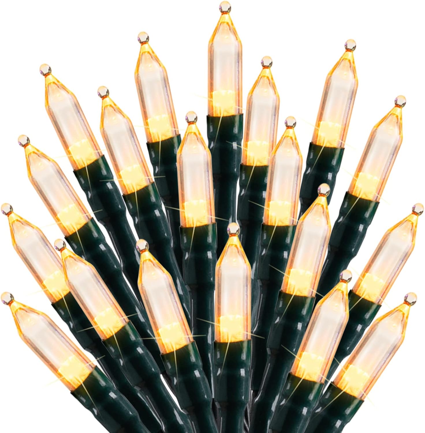 Amazon.com: 2PC LED Christmas Mini Lights, 75 Feet 200 LED Clear Bulbs ...