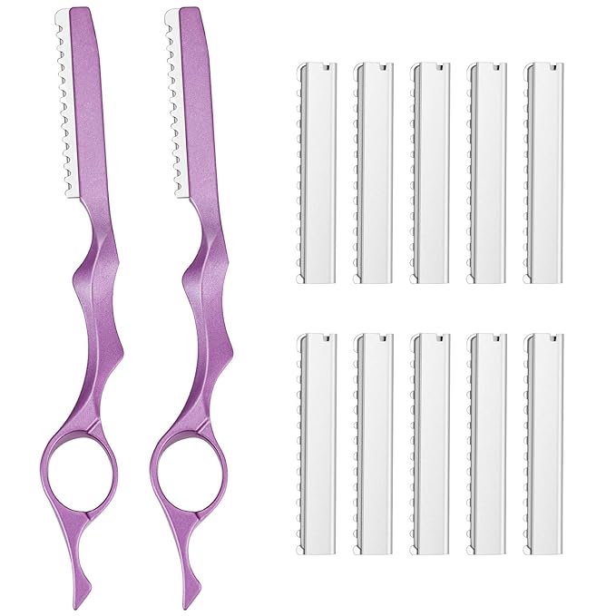 Amazon.com: Mudder 12 Pieces Hair Styling Thinning Razor Set, 2 Hair ...