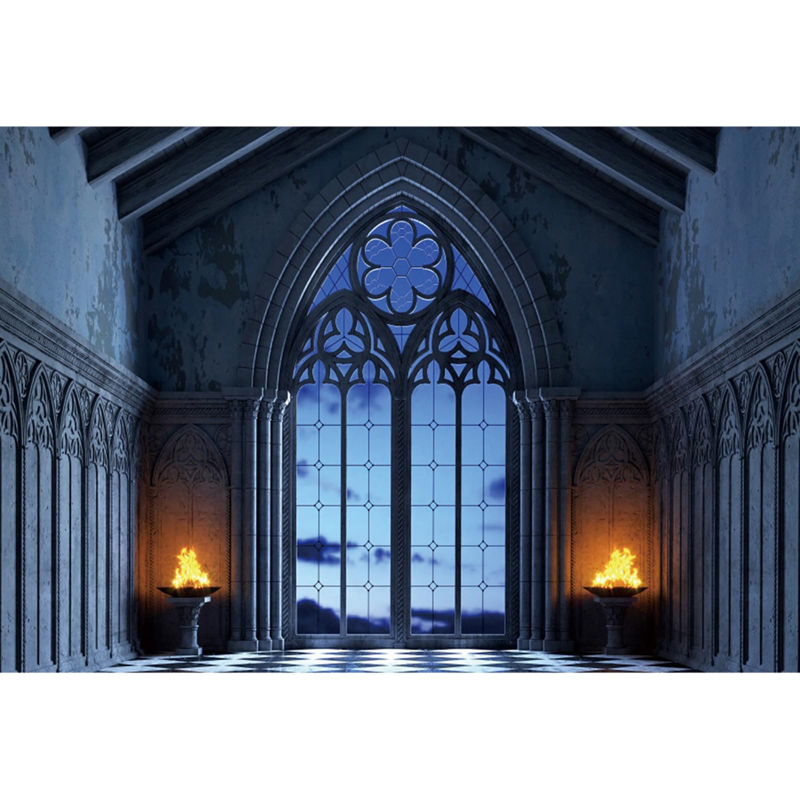 Amazon.com : YongFoto Medieval Gothic Cathedral Backdrop 10x8ft Scary ...