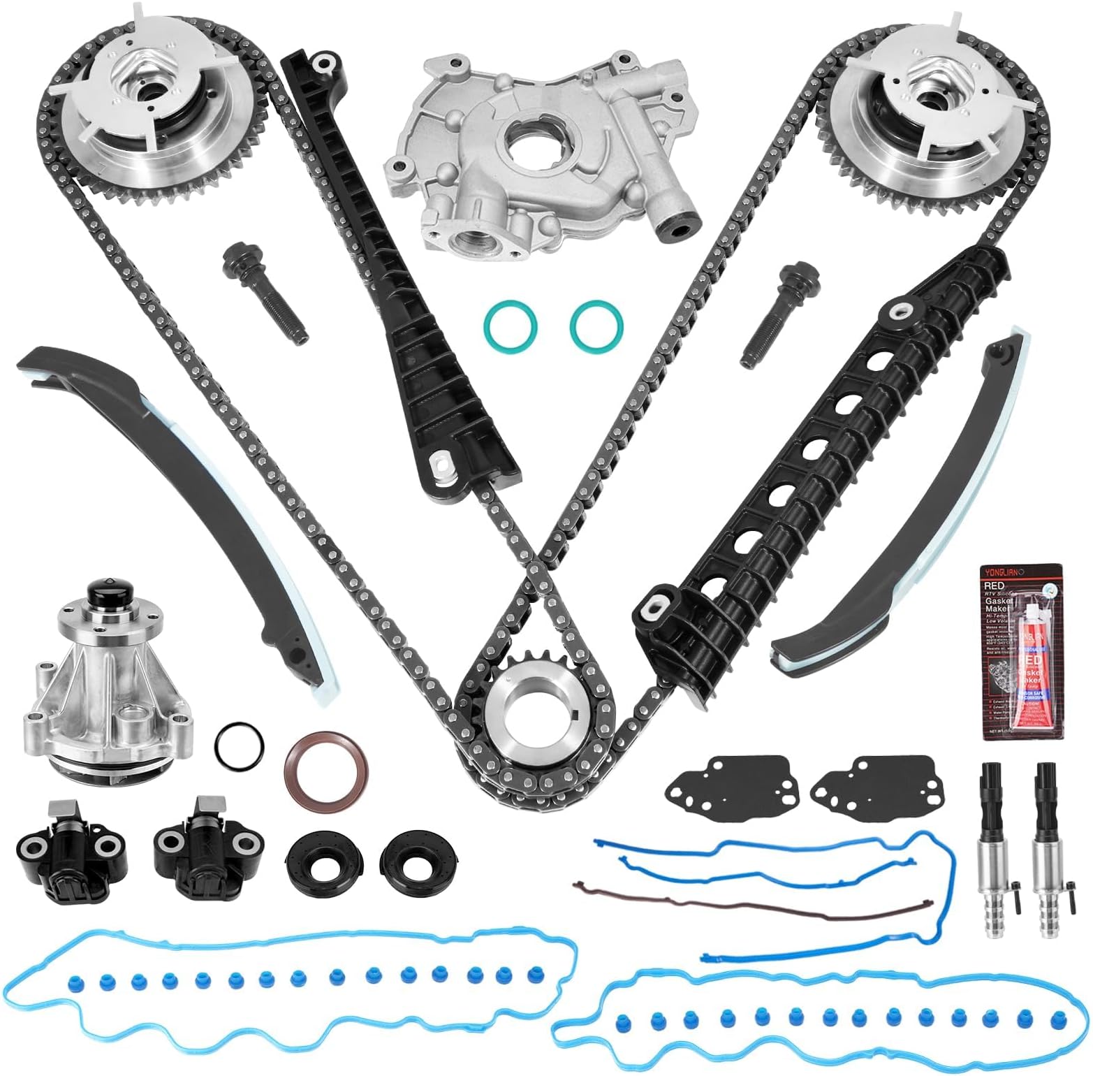 Amazon.com: TEMSONE 5.4L Engine Timing Chain Kit with Oil/Water Pump ...