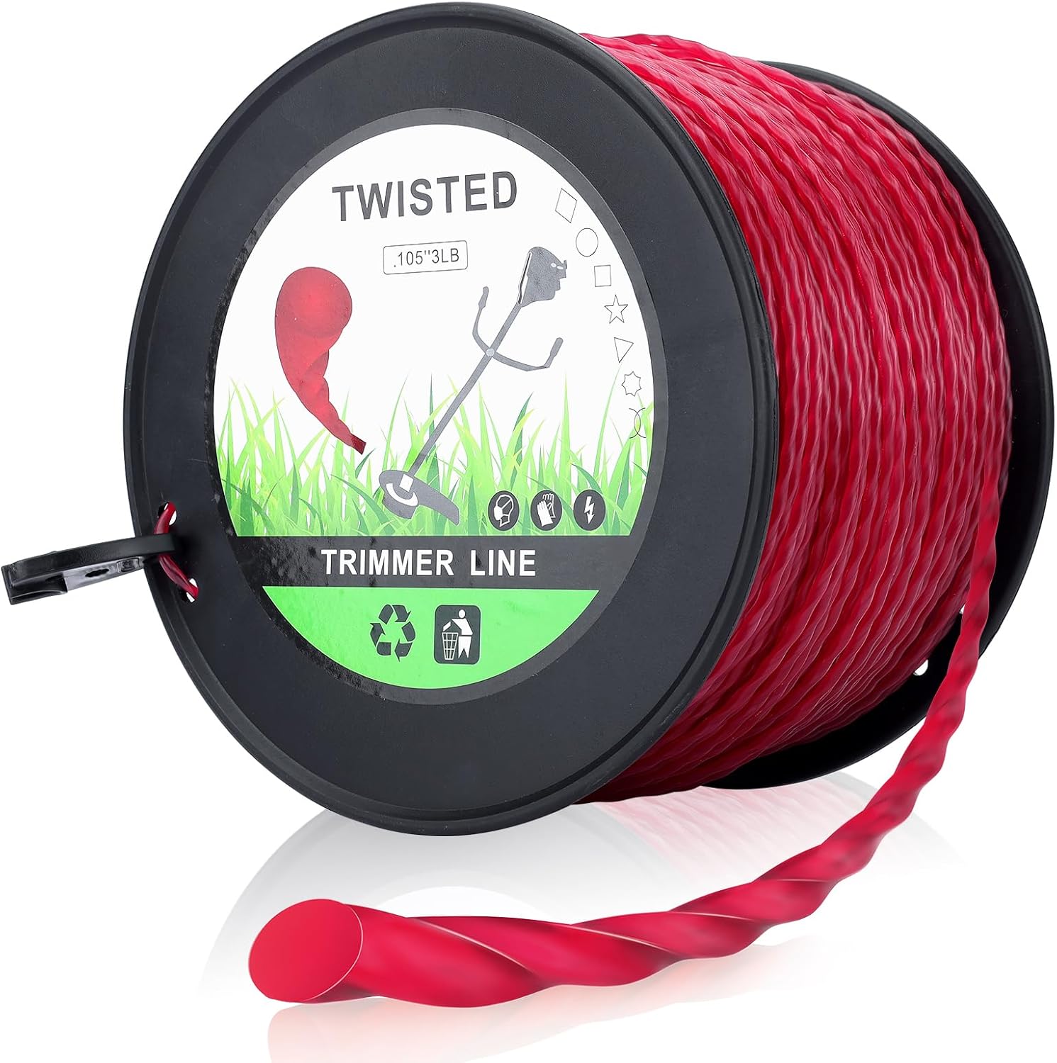Amazon.com : Hipa 3 Pounds 2.7 mm/.105" String Trimmer Line, Twist 105 ...