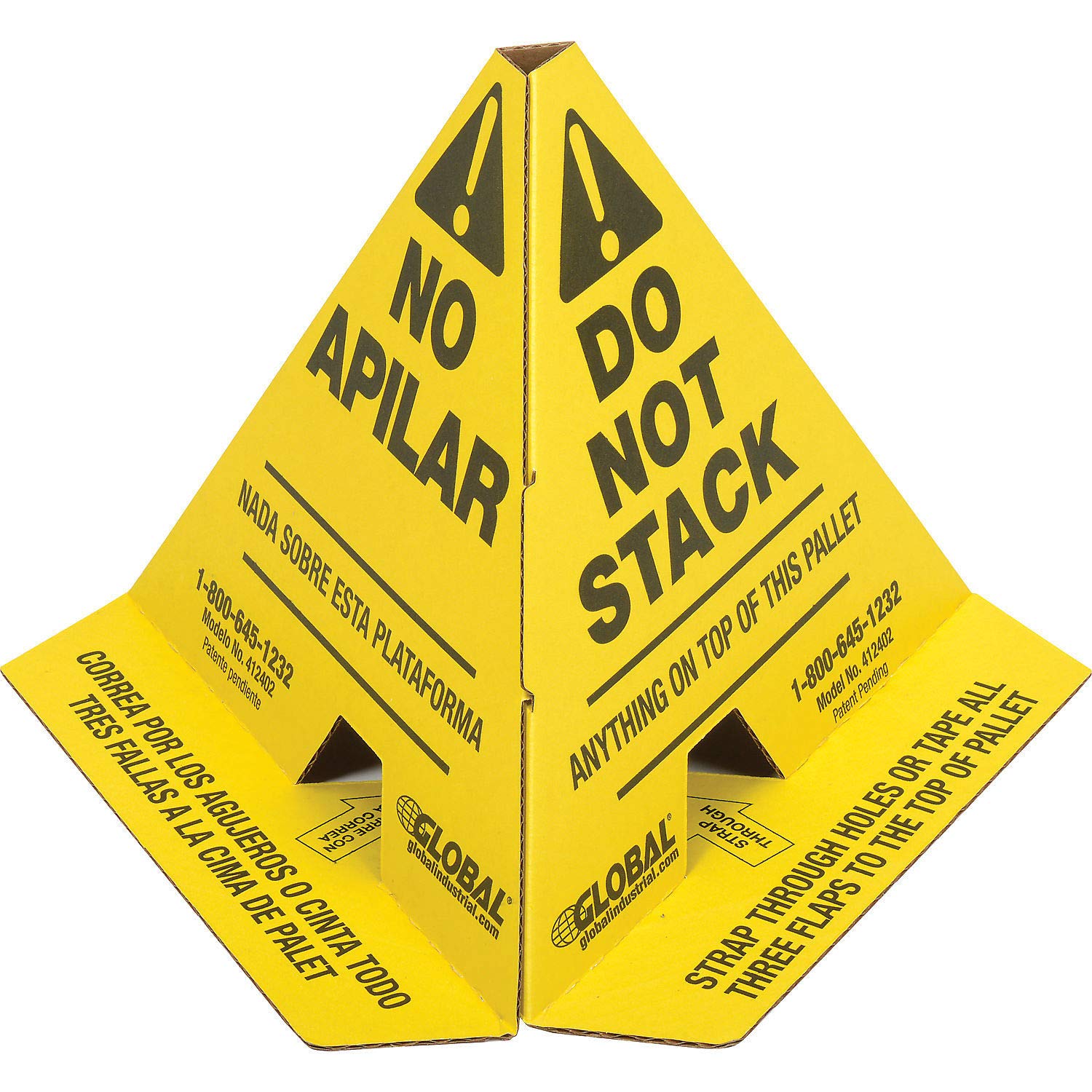 Global Industrial Trilingual "Do Not Stack" Printed Pallet Cones, 8"W x ...