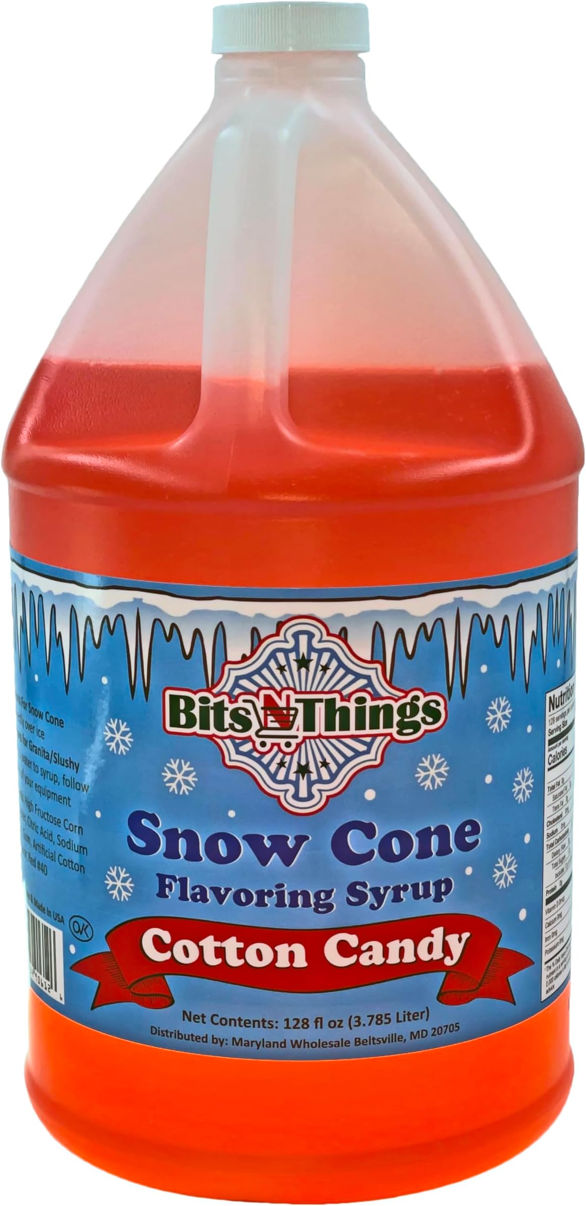 Amazon.com : Snappy Blue Raspberry Sno Cone Syrup, 1 Gallon (128 ounces ...