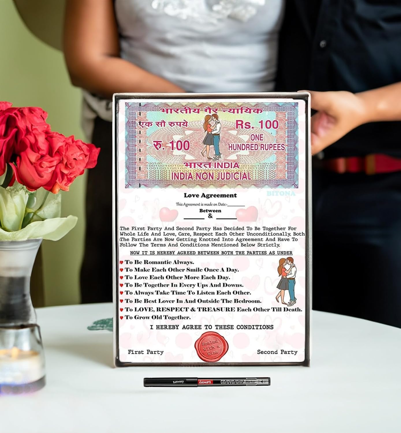 Love Agreement Certificate/Love Contract Agreement for Boyfriend ...