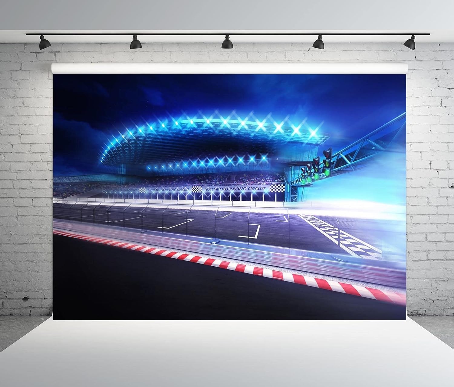 Amazon.com: BELECO 7x5ft Fabric Racing Backdrop Motorsport Finish Line ...
