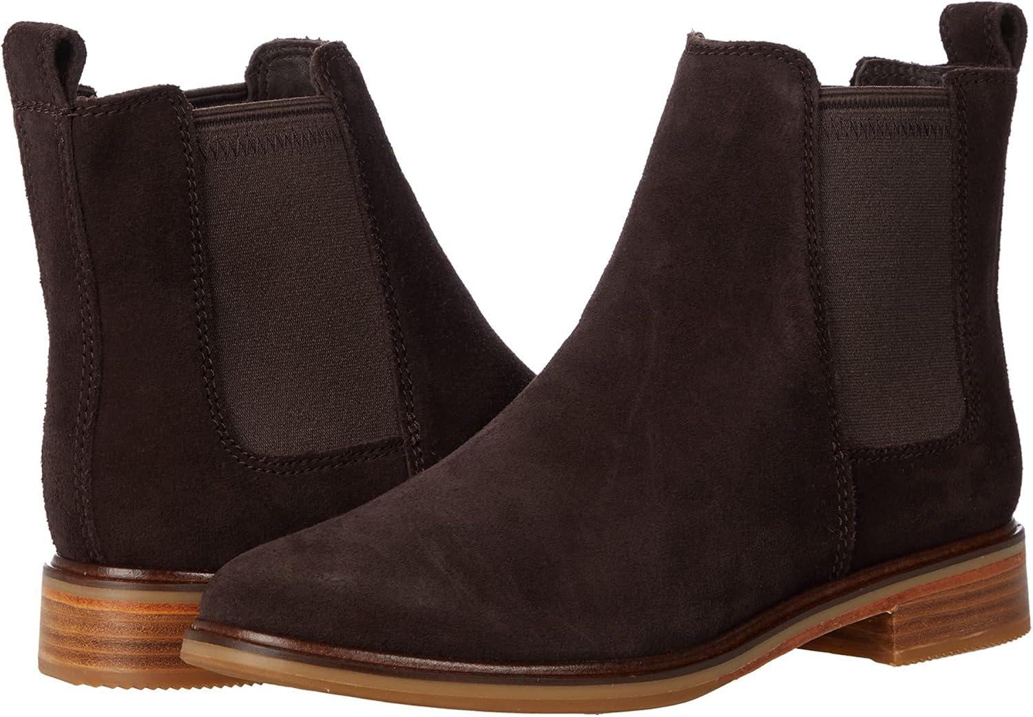 Amazon.com | Clarks Womens Clarkdale Arlo Suede Pull On Chelsea Boots ...