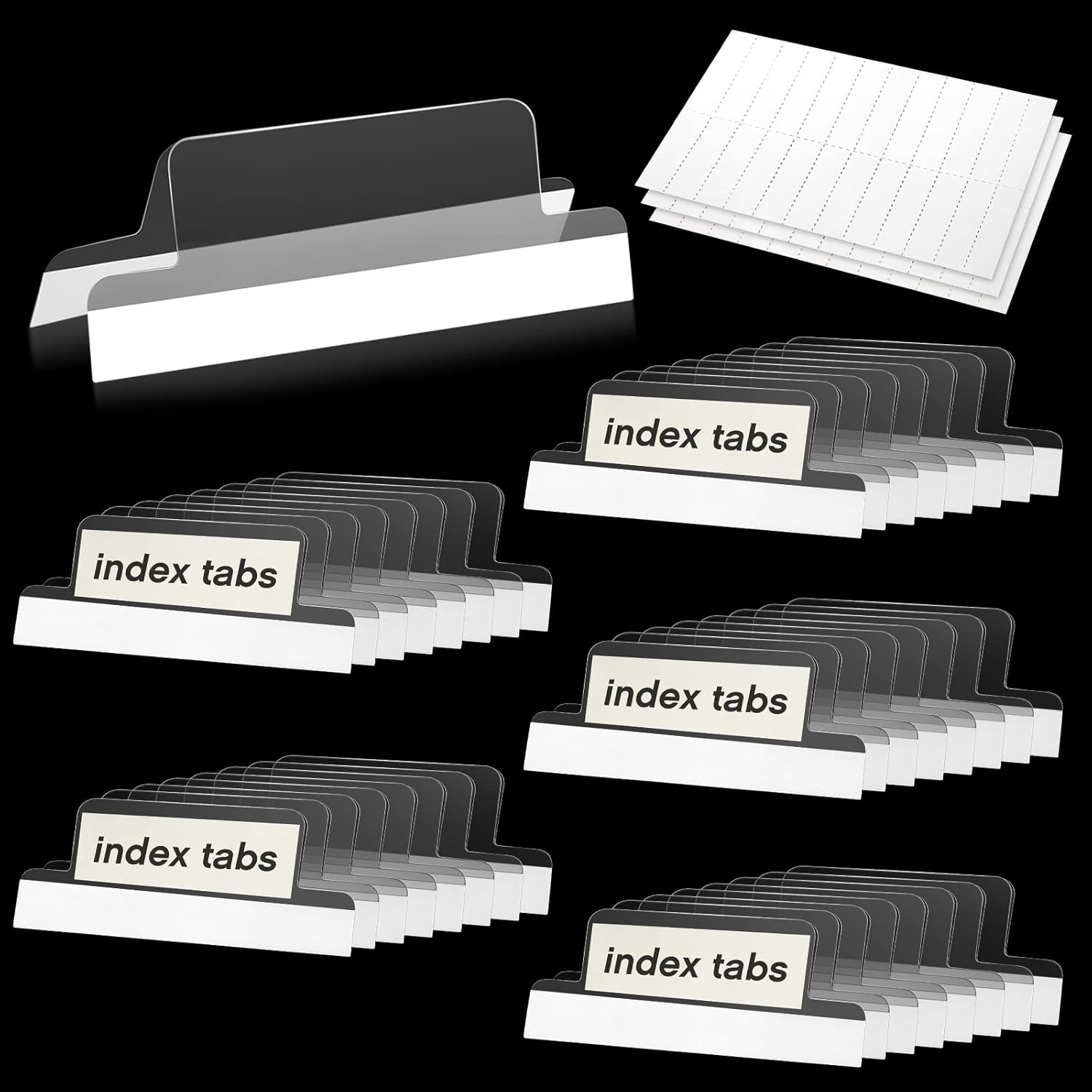 Amazon.com : 1.5 Inch Insertable Self Adhesive Index Tabs, with Paper ...