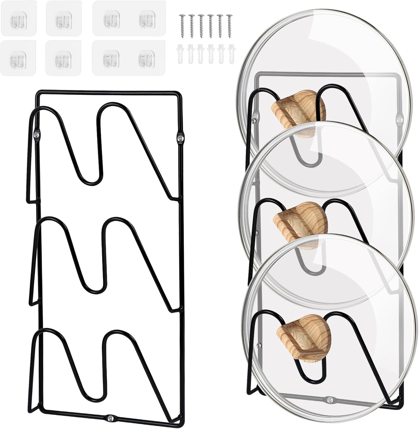 Amazon.com - KUAOOAUK 2 Pack 6 Tier Pot Lid Organizer Rack, Wall ...