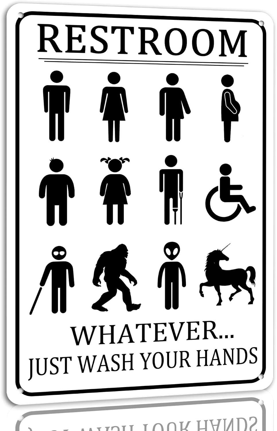 Amazon.com: Funny Restroom Metal Tin Sign Whatever Just Wash Your Hands ...