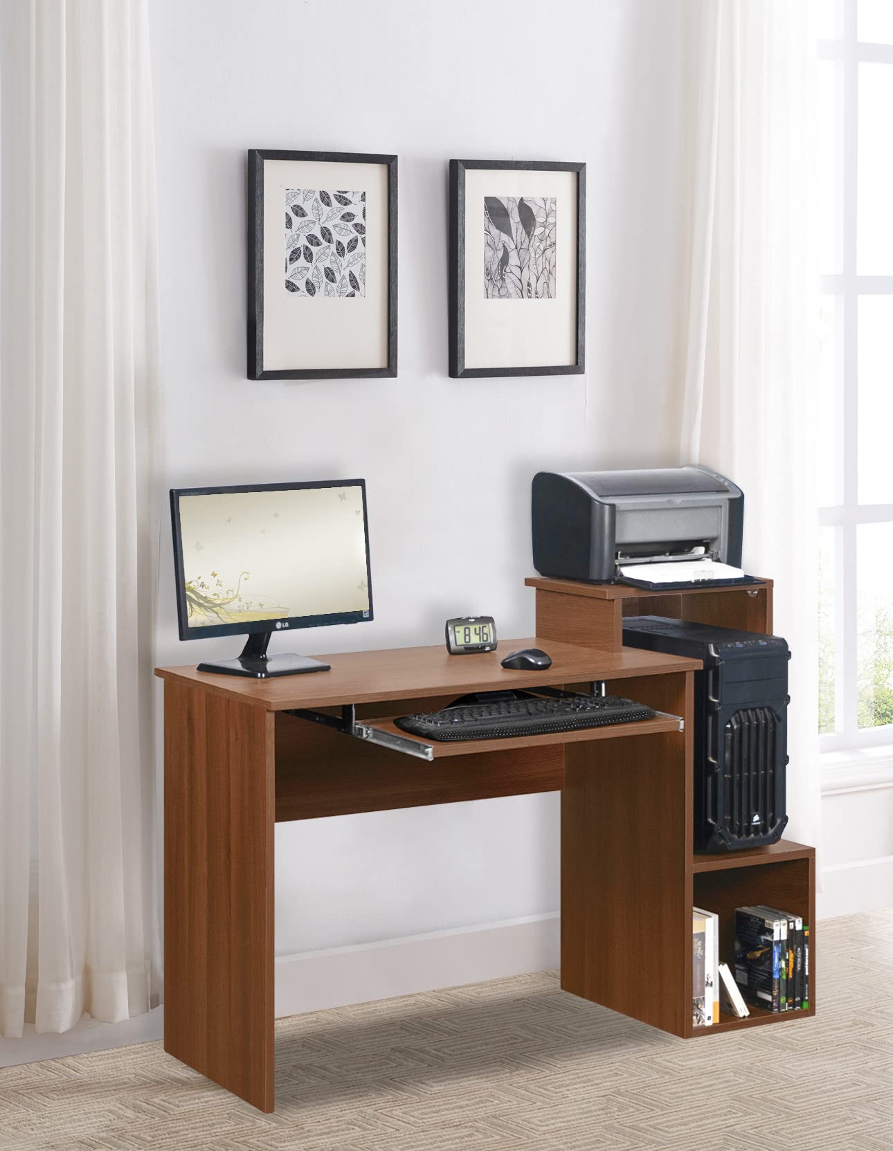 DELITE KOM Wonder Engineered Wood Computer Desk (Straight, Finish Color ...