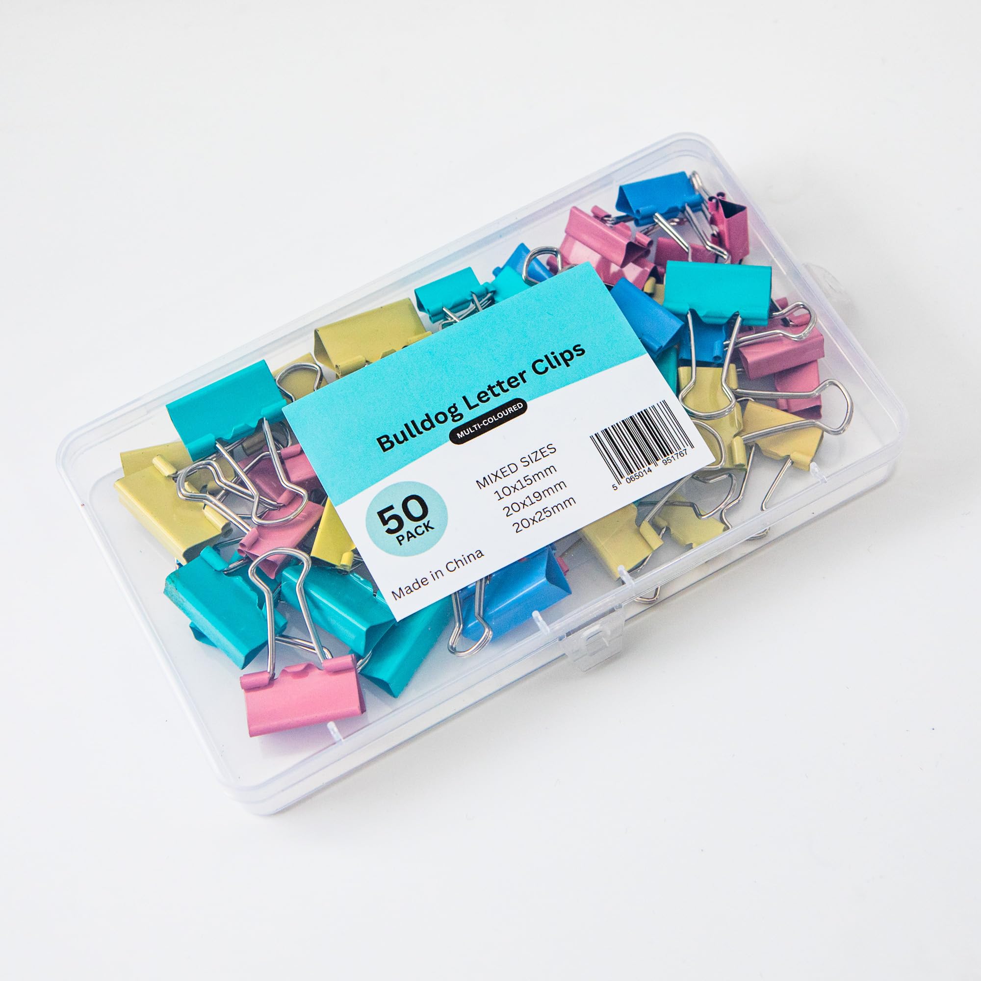 Paper Sense 50 X Assorted Bulldog Clips | Multicoloured Document Clips ...