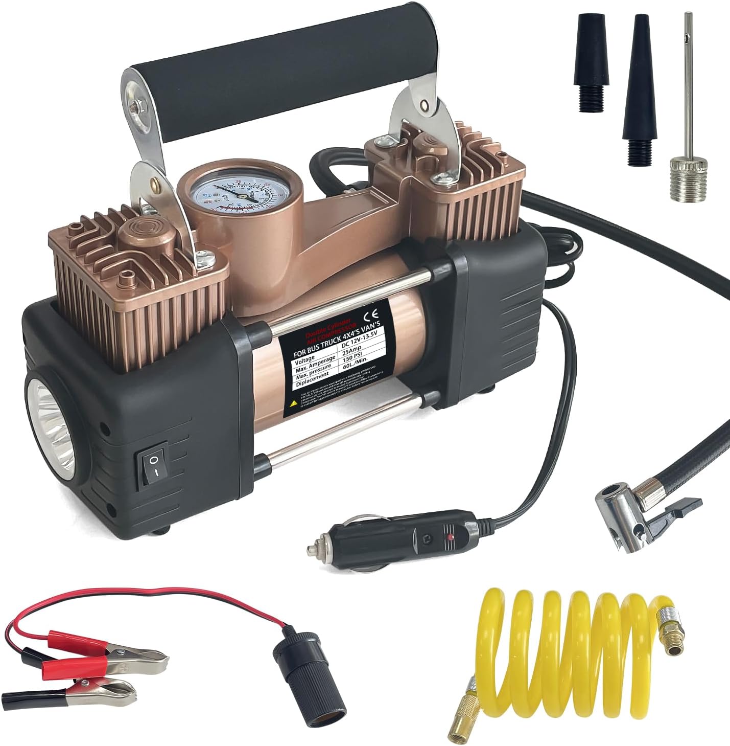 Compresor de Aire Portátil para Auto, 150PSI Inflador de Neumáticos ...