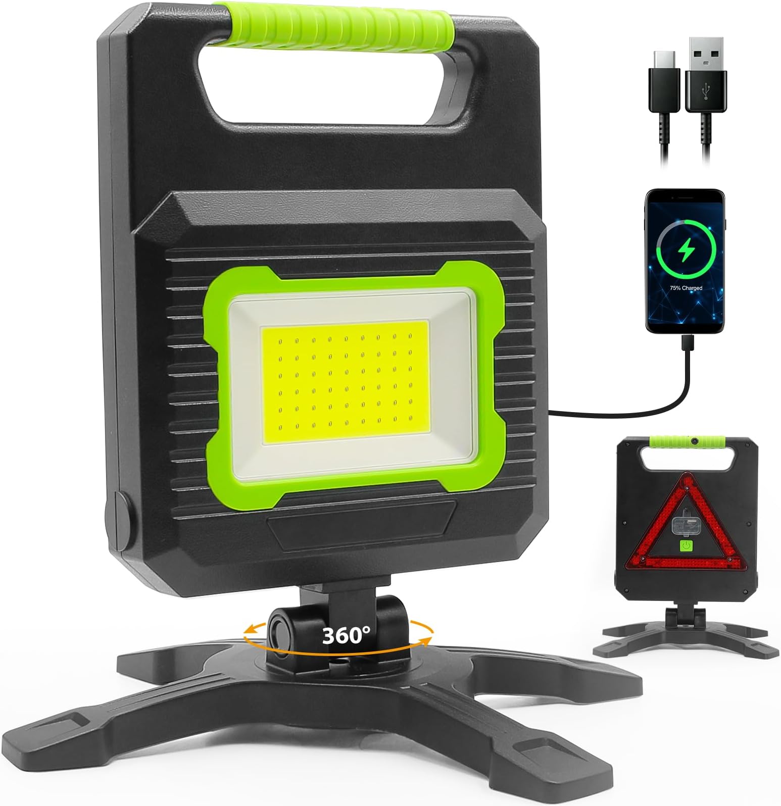 Tresda Rechargeable Work Light, 25W Led Work Light with Magnetic Stand ...