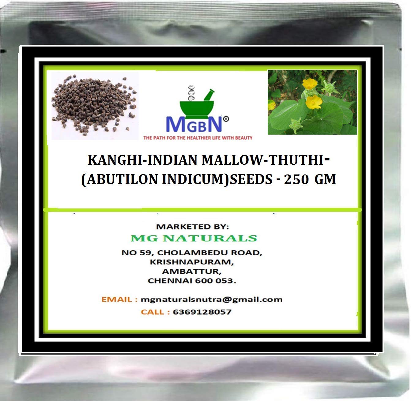 Buy KANGHI-INDIAN MALLOW-THUTHI-(ABUTILON INDICUM) - 250 GM (WITH FREE ...