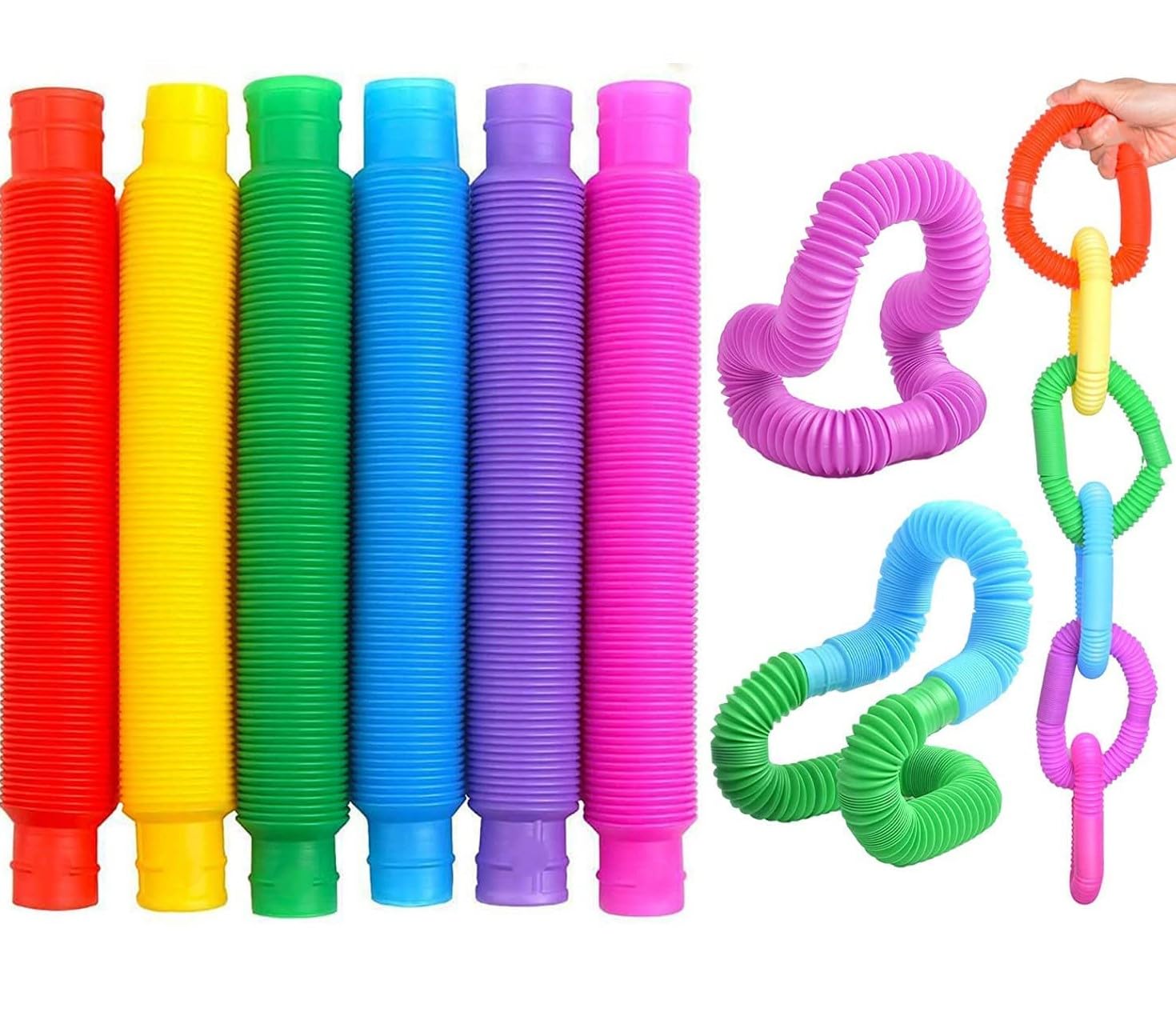 Samip Flexible Sensory Pop Ring Pop Tube Pipe Toy Multicolor ...