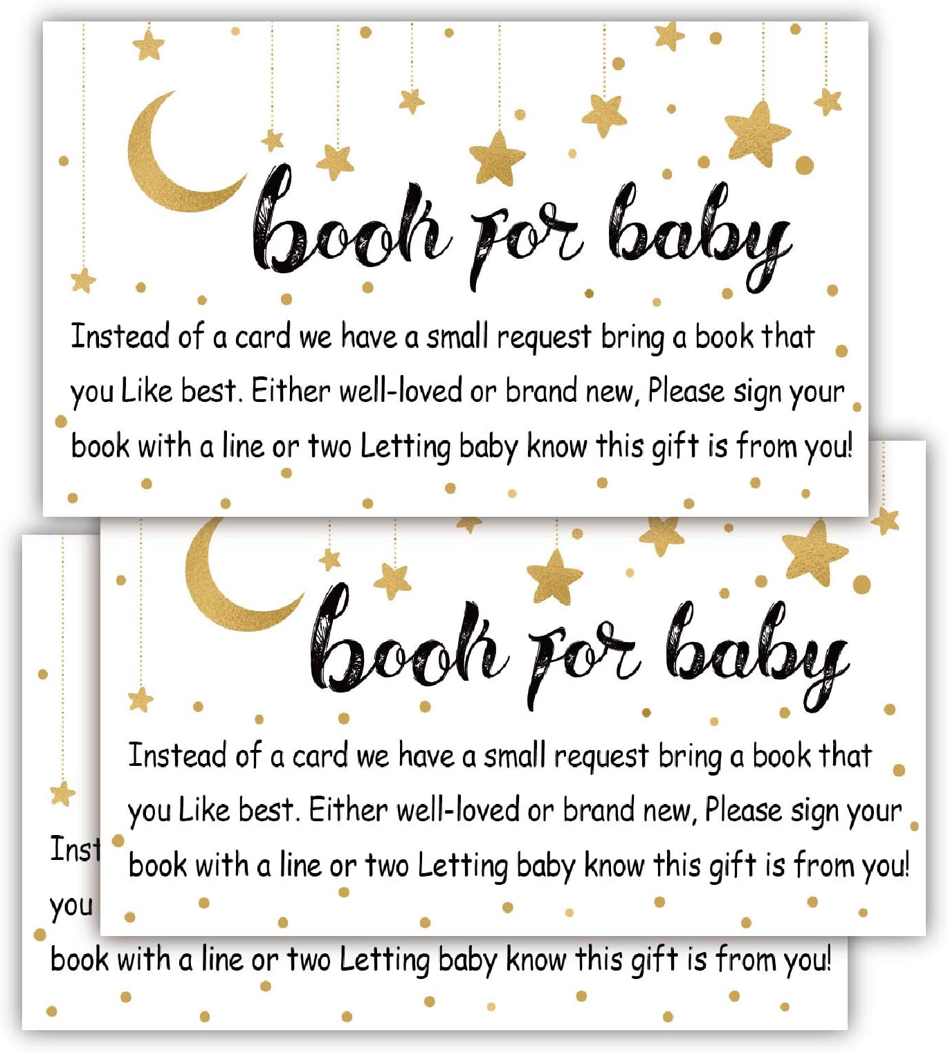 Amazon.com: Set of 50 Oh Deer Books for Baby Shower Request Cards, Baby ...