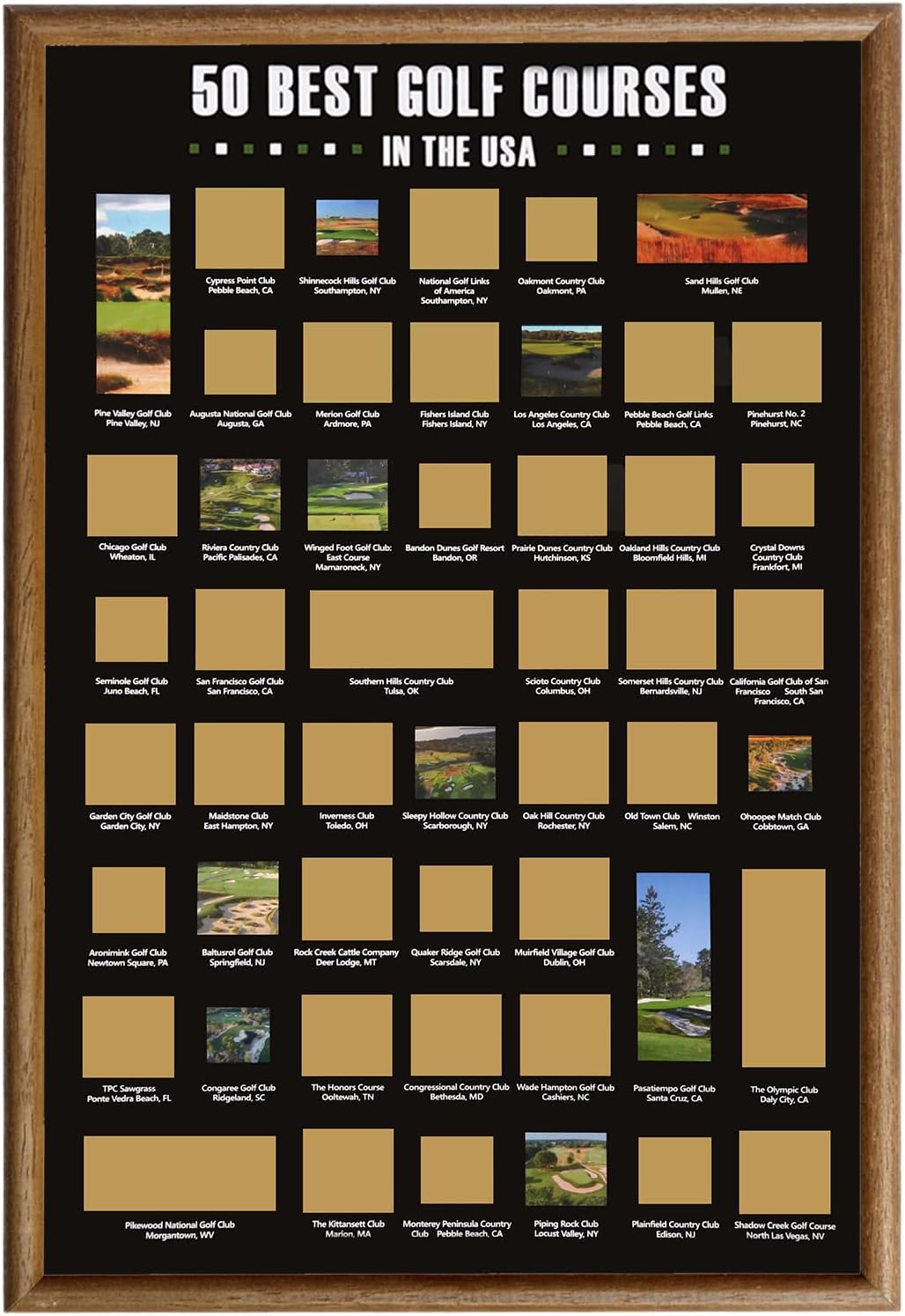 Amazon.com: Gift Republic 100 Golf Courses Bucket List Poster: Posters ...