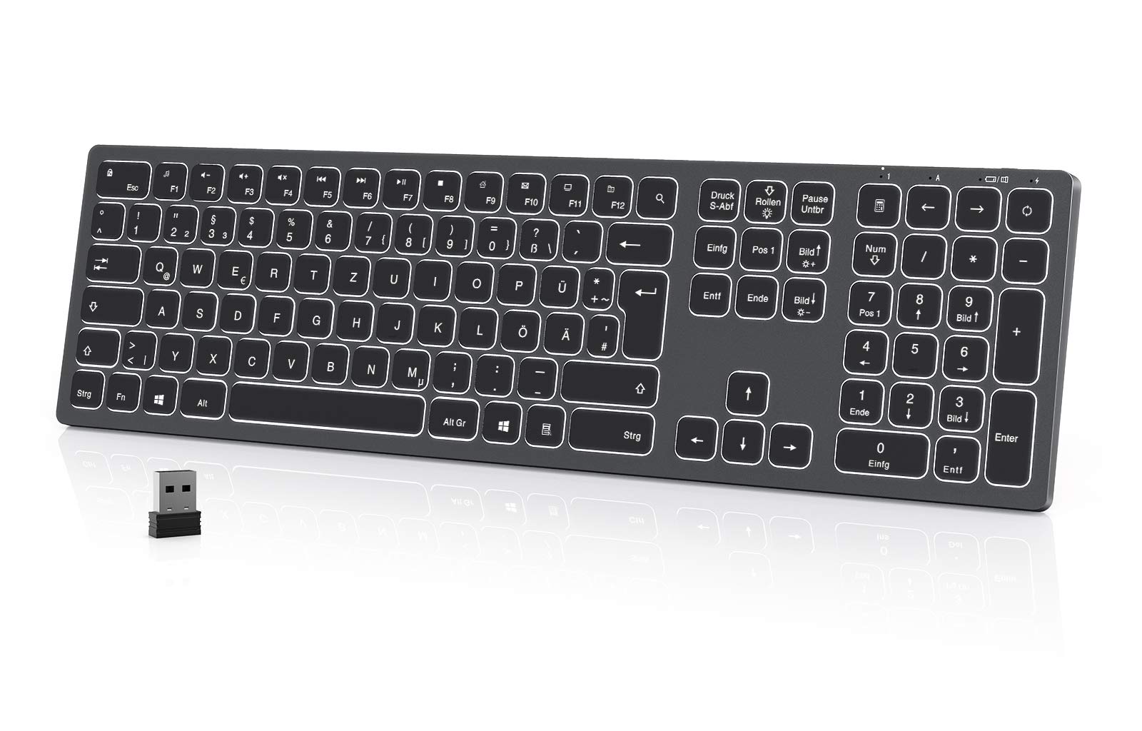 Seenda Illuminated Wireless Keyboard Wireless Keyboard With White Led ...