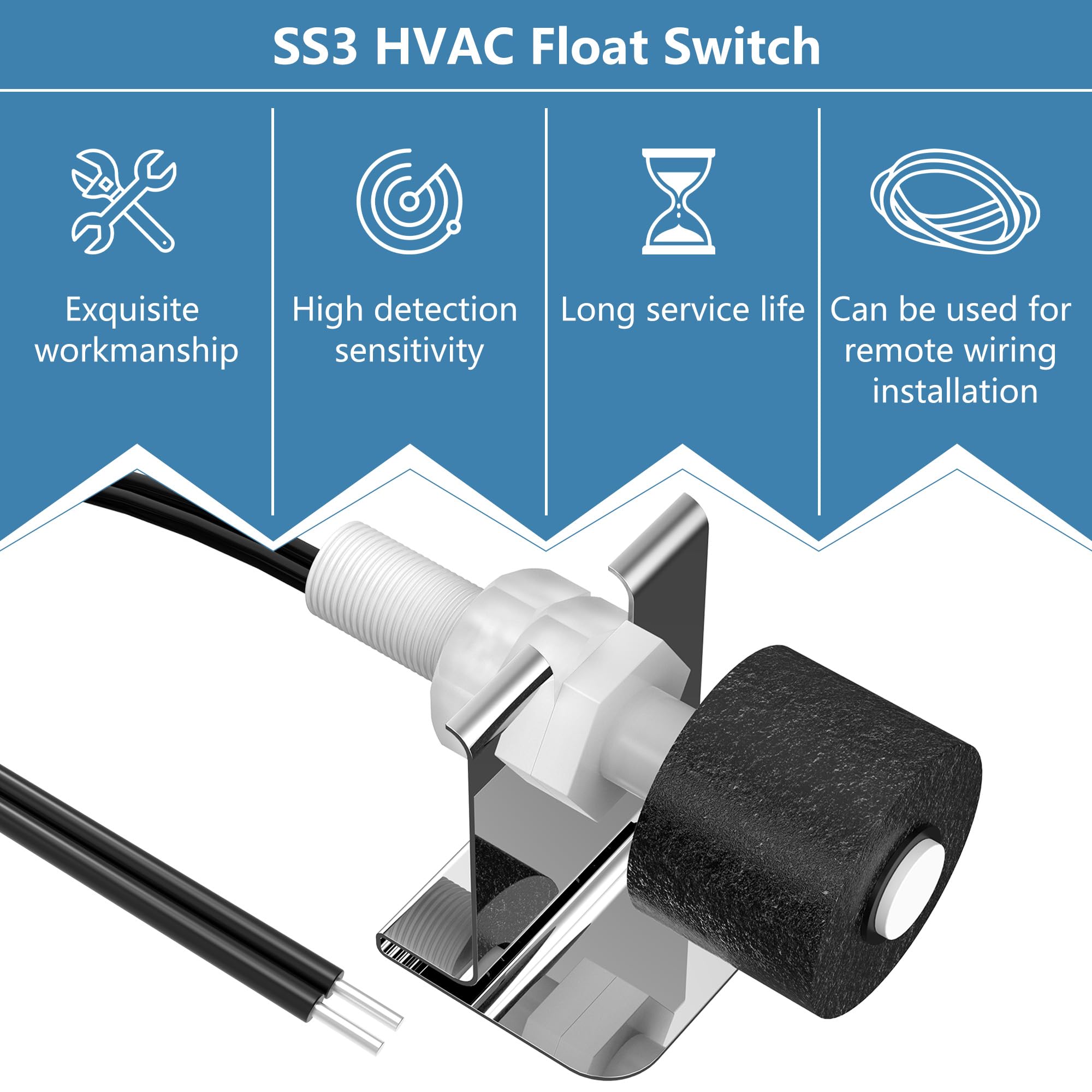 Snapklik.com : SS3 Condensate Overflow Switch 2Pcs, HVAC Float Switch ...