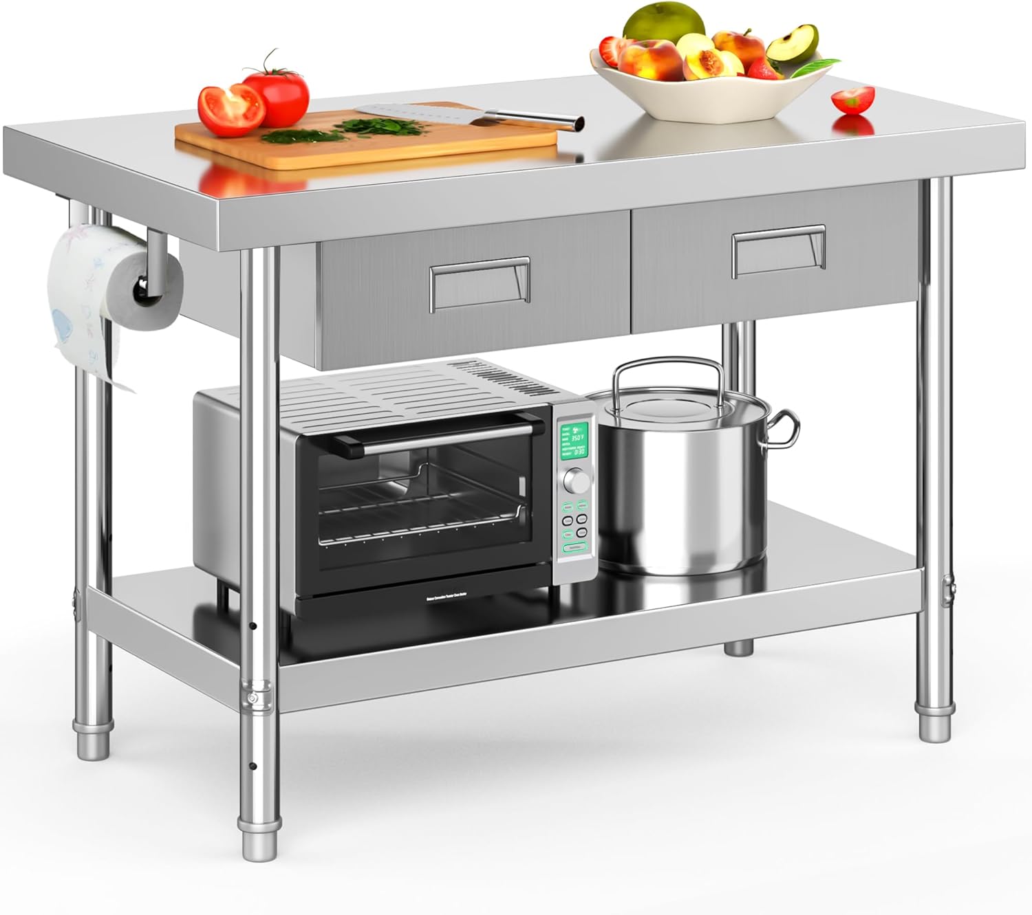 Amazon.com: YITAHOME 48" × 24" Stainless Steel Table with 2 Drawers ...
