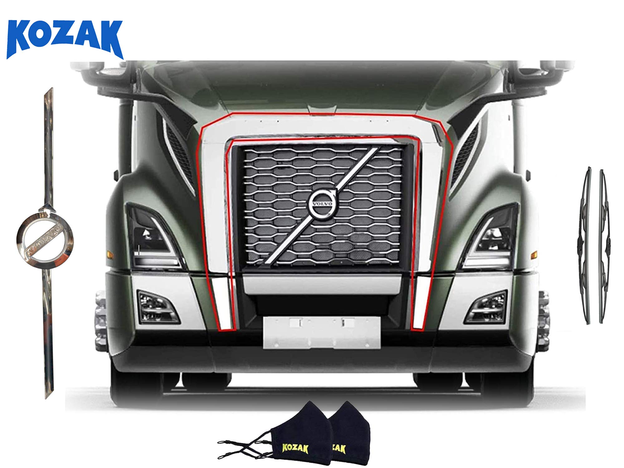 Buy KOZAK Front Grille Surround Bug Shield Deflector Compatible with ...