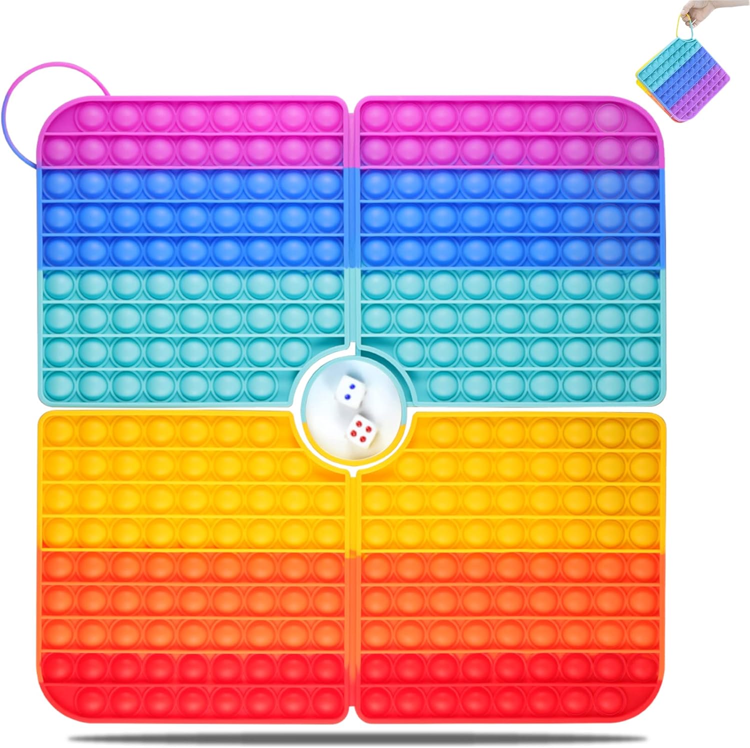 Buy RIKICACA Big Pop Fidget Game with Dice 4 Player for Adults, 15 inch ...