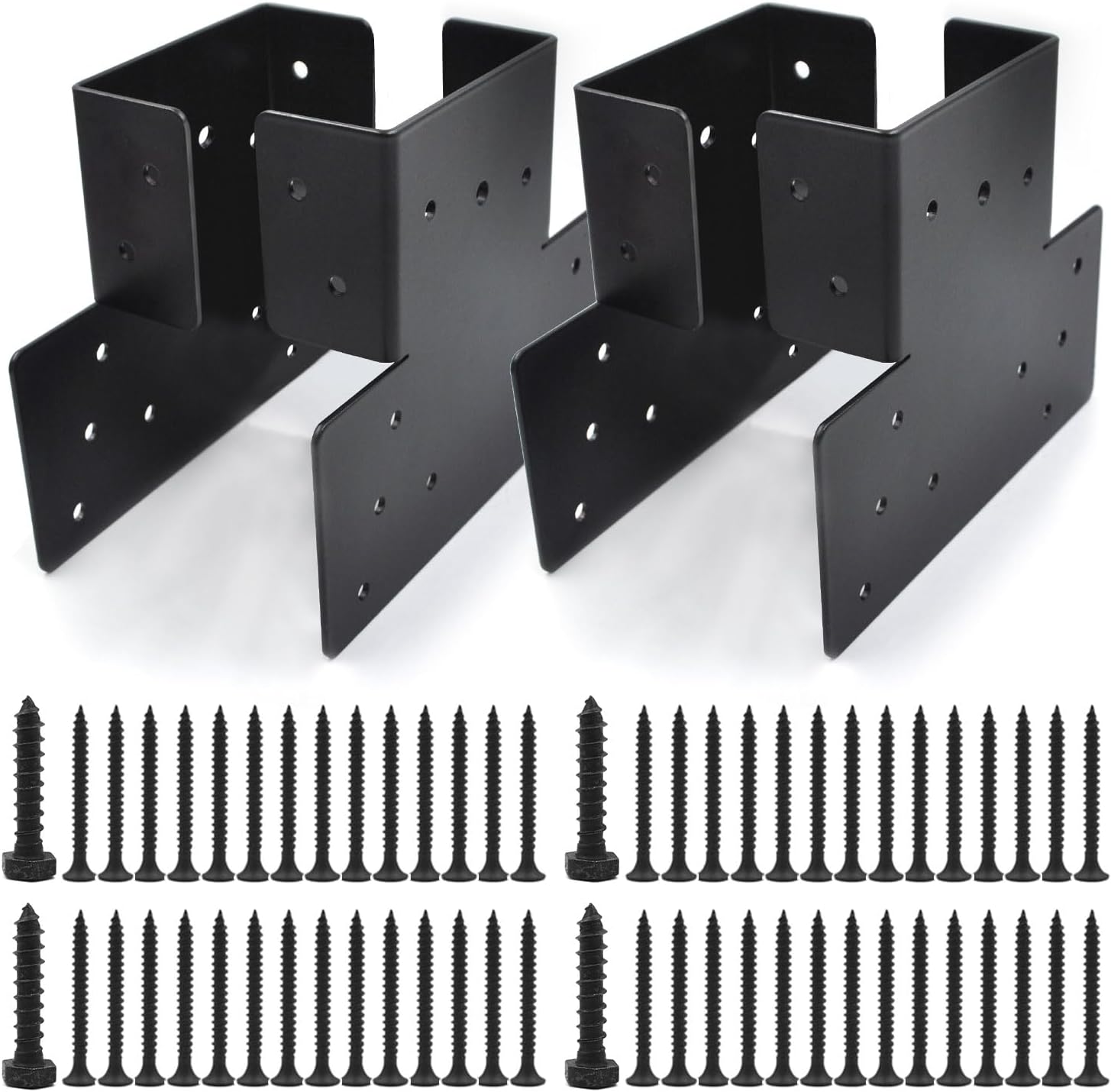 Amazon.com: (4 Pack) Black T Shaped Post to Beam Connector Roof Tie ...