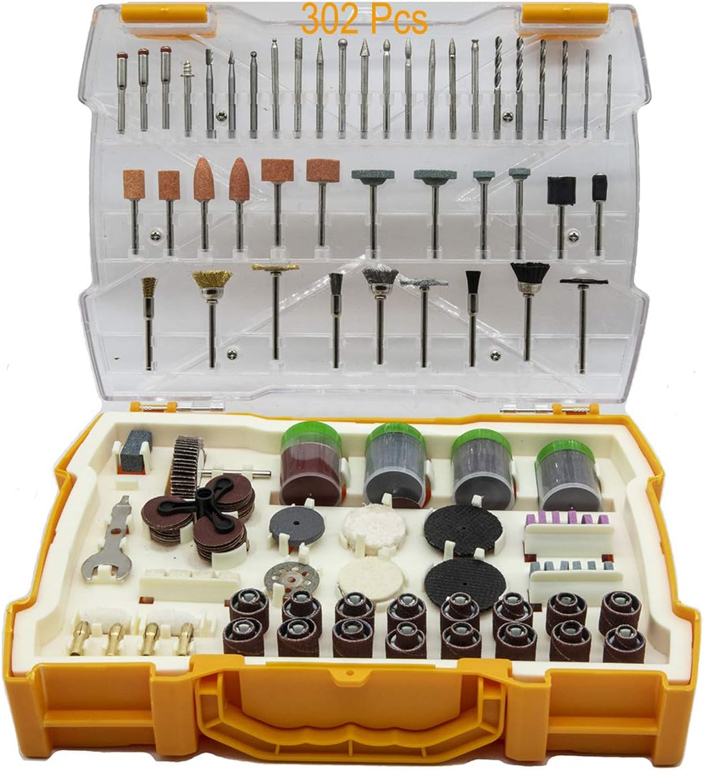 Rotary Tool Accessories Kit, Power Rotary Tool Kit, 302 Pieces 1/8 Inch ...
