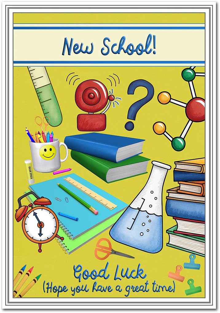 Starting New School Cards - First Day at New Secondary School or High ...