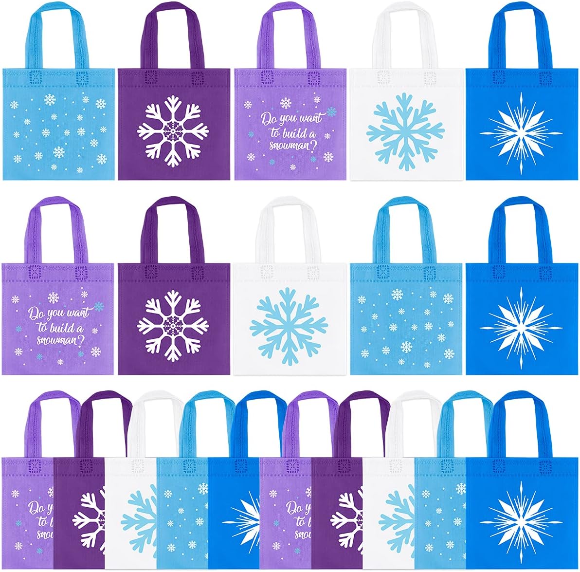 Amazon.com: 20Pcs Snowflake Party Favors, Winter Frozen Non-Woven Candy ...