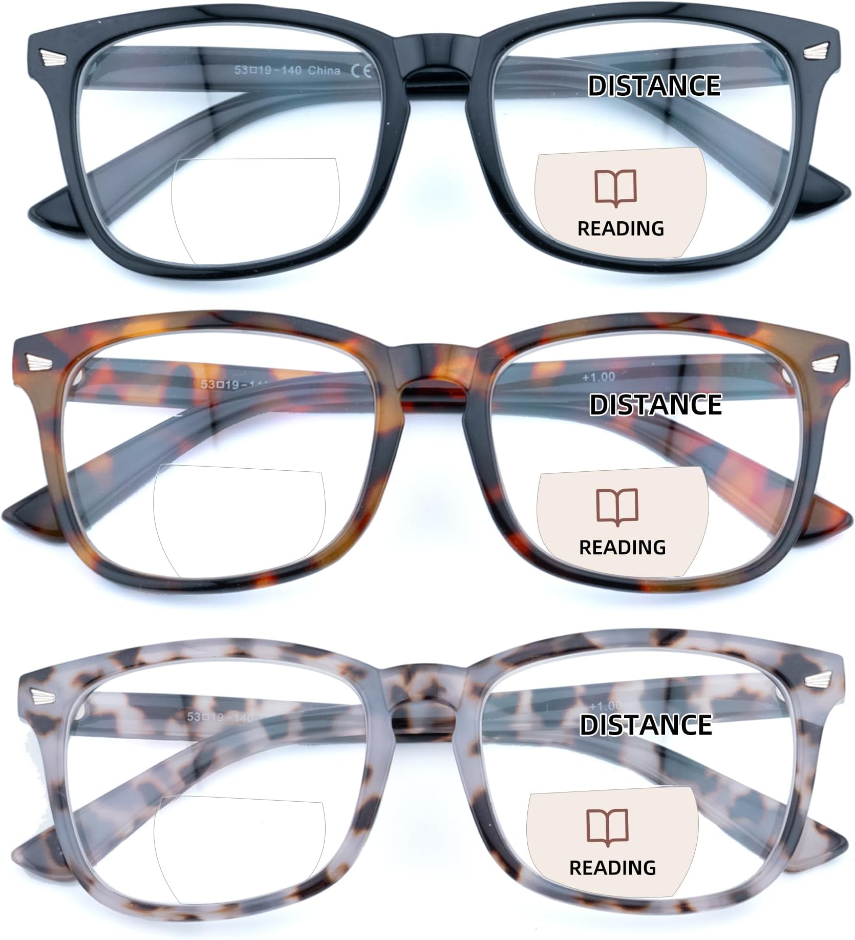 Amazon.com: LianSan Bifocal Reading Glasses for Women with Spring Hinge ...