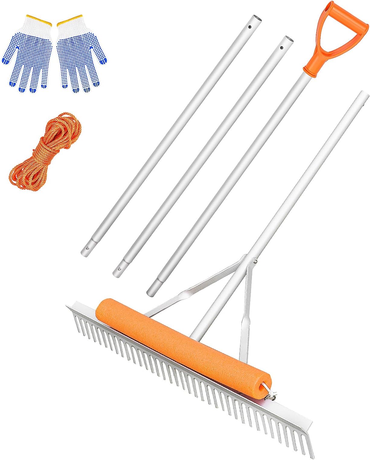 Amazon.com : CEED4U Weed Rake,36" Aluminum Weed Rake with 11Ft ...