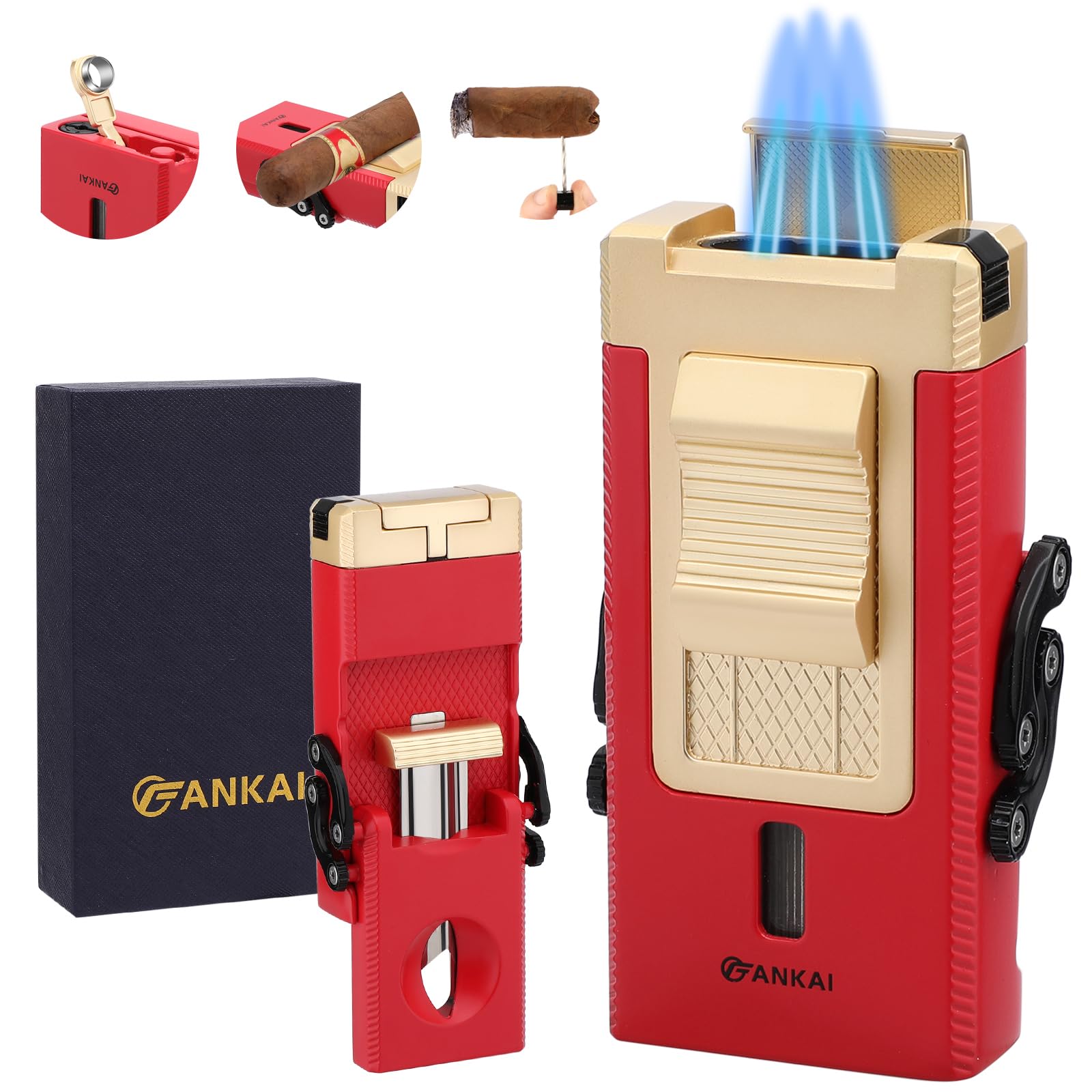 Amazon.com: FANKAI Cigar Lighter, Multi-Tool Torch Lighter with Sliding ...